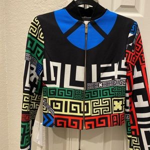 SHEIN | Jackets & Coats | Shein Greek Key Print Crop Jacket | Poshmark